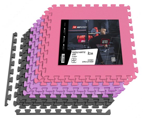 Hop-Sport Puzzelmat, 9-delige set, onderlegmat voor fitnessapparaten ...