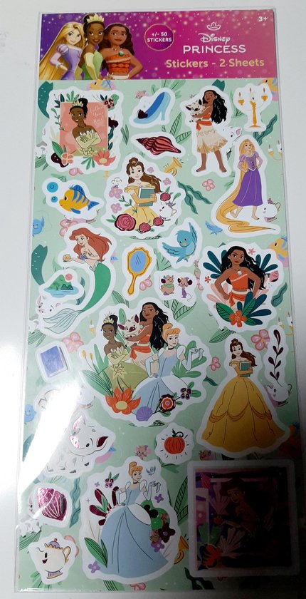 Disney Princess stickers - 2 vellen - ca. 50 stickers - ariel, tiana ...