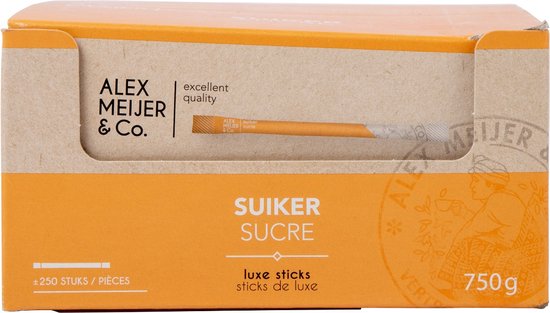 Alex Meijer - Suikersticks de Luxe - Doos 750 Gram - 200 Sticks | bol