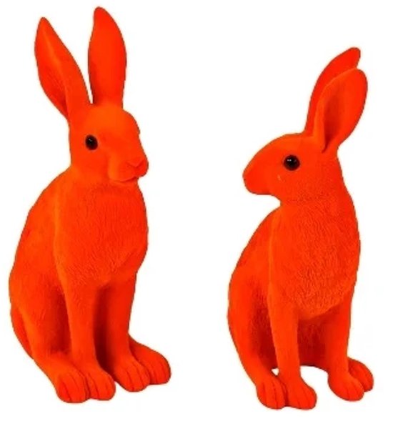 Beeld Orange Bunny - small - H 26 cm | bol