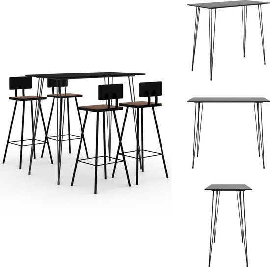 vidaXL Barset - Barsets - Bar Set - Bar Sets - 5-delige Barset zwart | bol