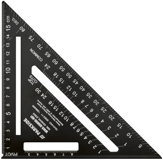 PARKSIDE Driehoekige liniaal - Met aanslaghoek, aluminium, 320 x 17 mm ...