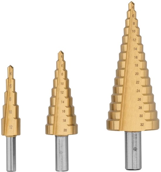 PARKSIDE® Getrapte boren set 3-delig - Stappenboor - Trapboor - Trappen ...