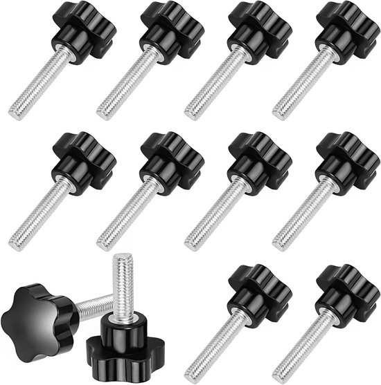 M8x40 Binnendraad Moer Klem Knop Grip Stervorm Handknoppen Zwart ...