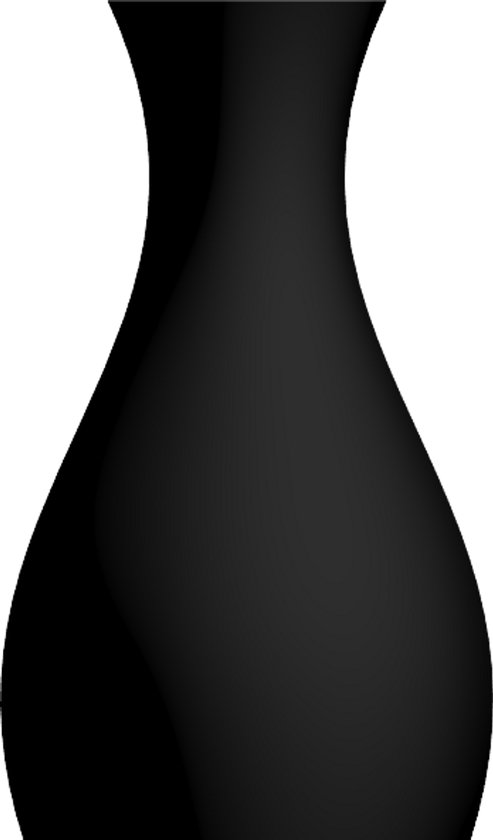 Vaasje | Klassiek | Vaas | 150mm | Kunststof | Zwart | bol