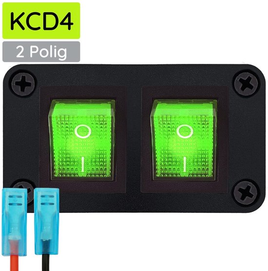 ProRide Wipschakelaar ON-OFF KCD4 - 2 Polig - 250V/16A - Inbouwpaneel 2-voudig - Met... | bol