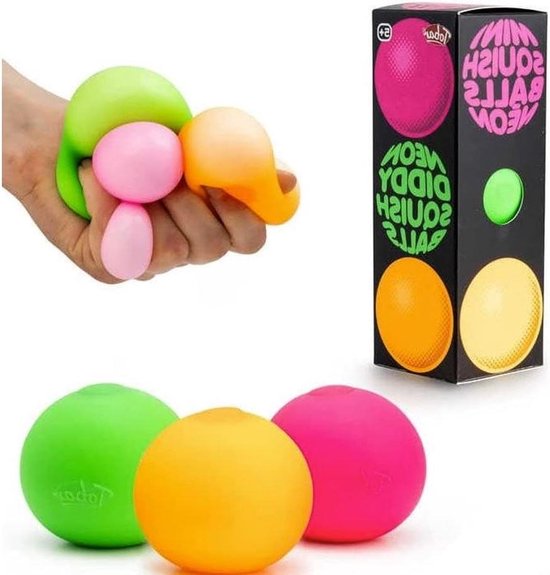 Neon Squish Ball Tactile Fidget Toys - Diddy Design - Diverse kleuren ...