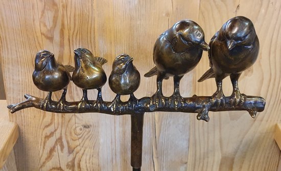 Tuinsteker familie Mus | Bronzen Beelden | Tuinstekers Brons | 5 mussen / 5 vogels | bol