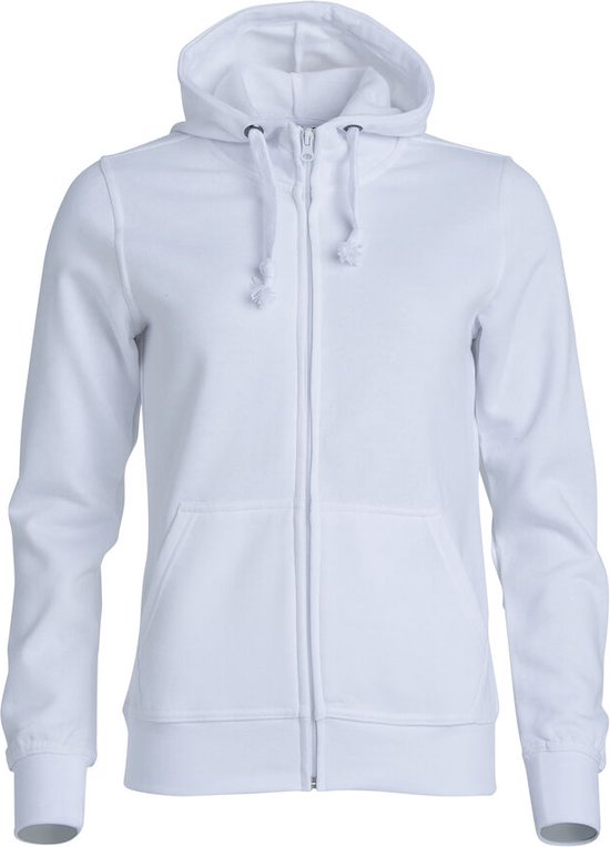 Clique Dames Basic Hoody Full Zip Wit maat M | bol