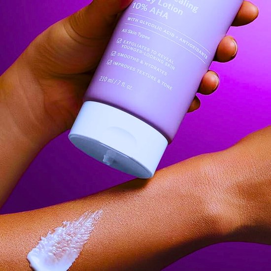 10% AHA Lichaamslotion Met Glycolzuur - Exfolieert Dode Huidcellen Voor ...