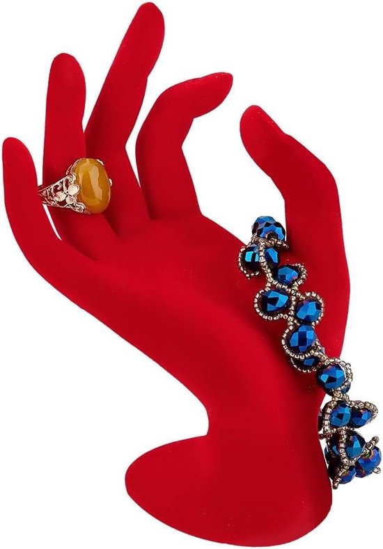 Rode hand sieradenstandaard - armband handring houder - juwelendoos ...