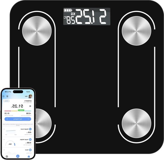 Impedantieweegschaal smart LED-display met achtergrondverlichting 26 x ...