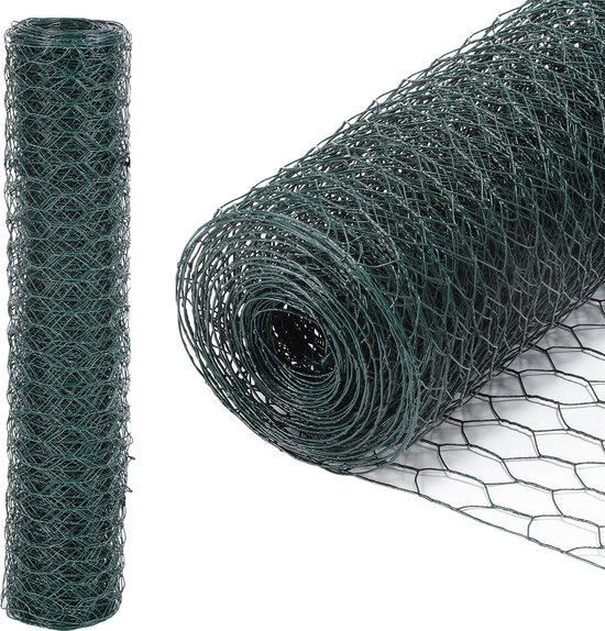 1x25m Kippengaas - Zeshoekig Gaaswijdte 27x27mm - Verzinkt staal gaas ...