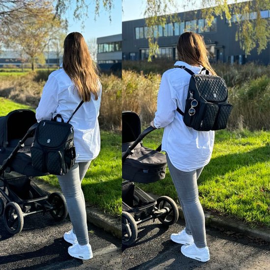 Dooky Diaper Backpack 2 in 1 Black | bol