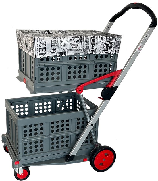 CLAX COMPLEET opvouwbare boodschappen trolley 2 kratten & krathoes ...