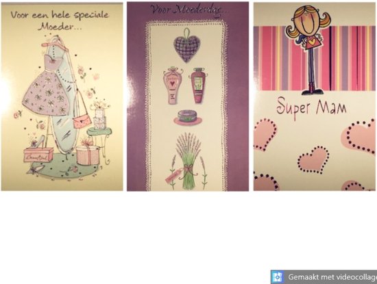 6 Luxe Moederdag Wenskaarten - Moeder Mama Wens Kaart - 3 Motieven ...