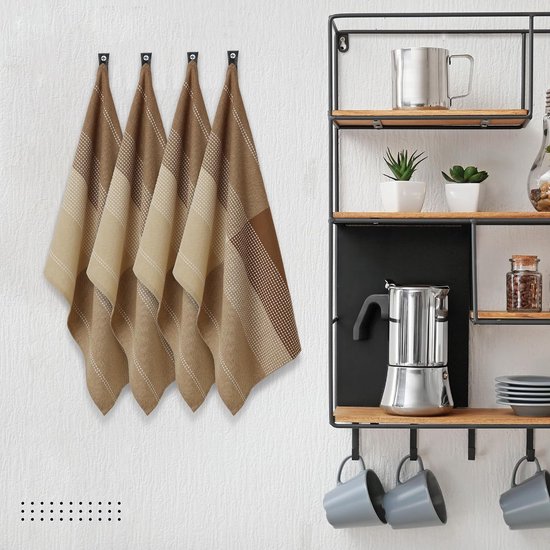 Set van 4 katoenen keukendoeken - super absorberend 70 x 45 cm ...