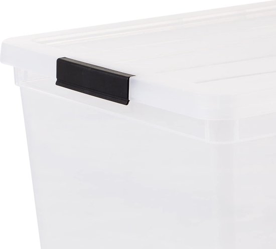 Plastic opbergdozen met deksel - stapelbaar - 3 stuks - helder - 50L | bol