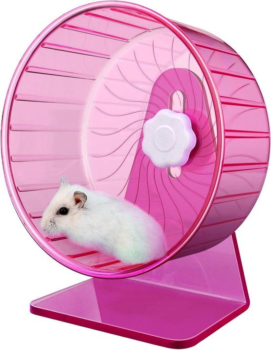 Silent Hamsterwiel - Verstelbare Stand - Oefening Wielen - Stille Rat Wiel - Roze -... | bol