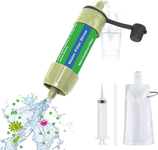 Waterfilter Survival en Waterzuiveringsapparaat - Waterfles met ...