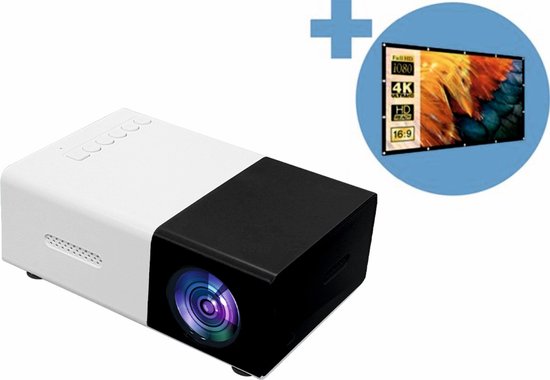 IMENGINE Compacte Mini Beamer + Gratis 100-inch Projectiescherm Bundel ...