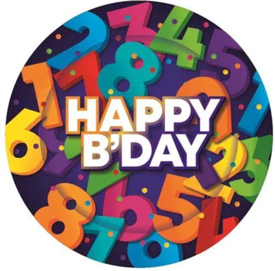 Bordjes Cijfers Happy Birthday - 8 stuks | bol