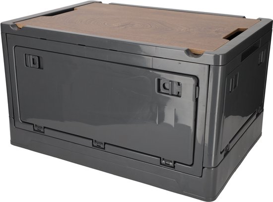 NORLÄNDER Krat met houten deksel Antraciet | bol
