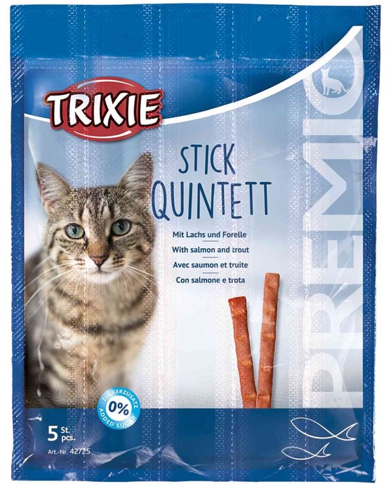 Trixie - 24 zakjes 5 x 5 gram - Sticks Quintett - Kattensticks ...