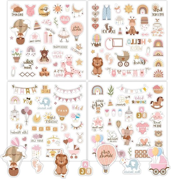 8 Pieces 220 Stickers Photo Album Baby Photo Album Stickers Yeomju ...