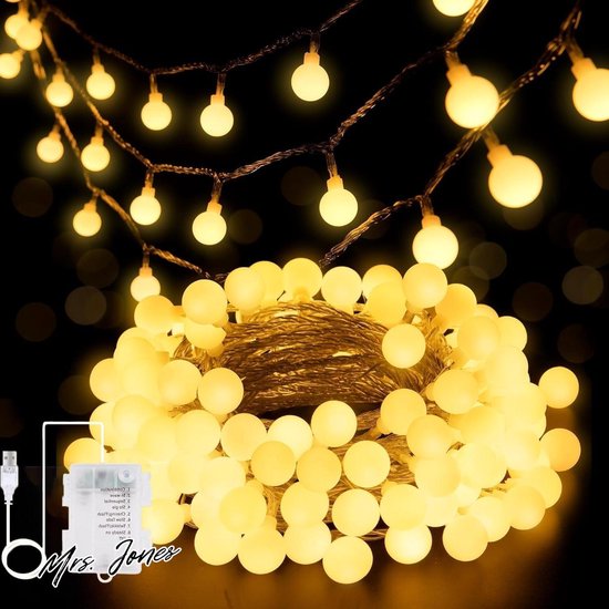Mrs. Jones Lichtsnoeren 100 LED 10 M/33FT Lamp String Lights Batterij ...