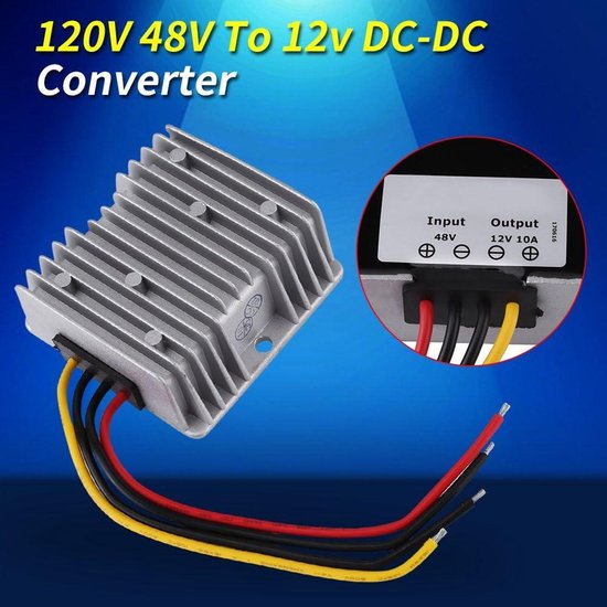48V naar 12V Power Source Voltage Step Down Converter 10A 120W - DC naar DC Voltage... | bol