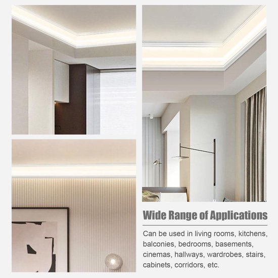 White Aluminum Skirting LED Channel,LED Strip Diffuser Cover Track with ...