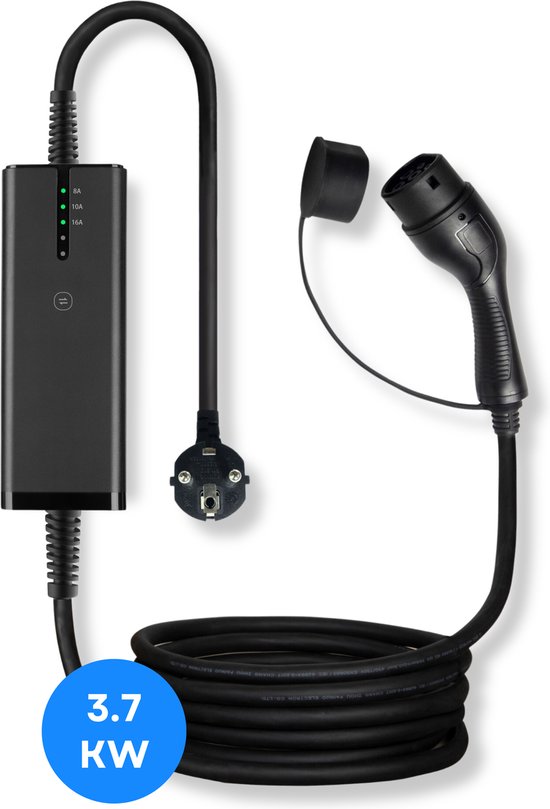 Mobiele Thuislader Type 2 - Laadkabel elektrische auto - 3.7 KW ...