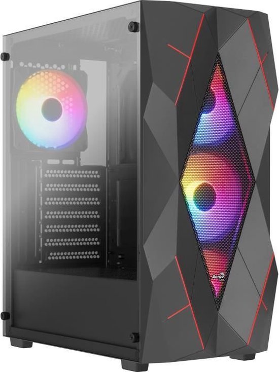 PC-behuizing - AEROCOOL - Volcan G v1 (zwart) - Medium toren - ATX ...