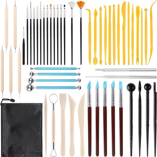 55 Piece Home Modeling Tool Set - Sculpting Tools Clay Tools - Crafts Painting and... | bol