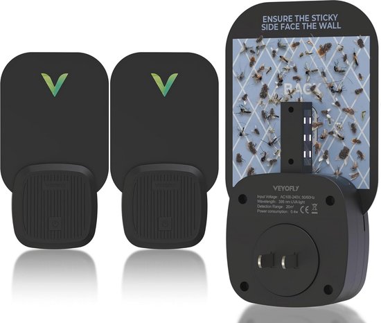 Vliegende Insectenval voor Binnen met UV-Licht en Plakpapier - 2-PACK | bol