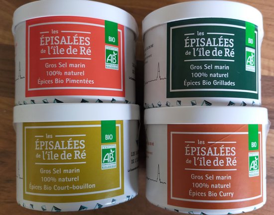 Set grof zout 4x150g - zout met curry, zout met grill kruiden, zout met ...