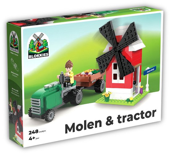 Blokkies Molen & Tractor Bouwset - Bouwstenen - 245 onderdelen ...