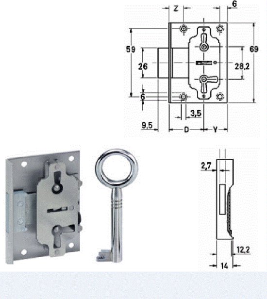 Meubelslot inlaat 15MM | bol