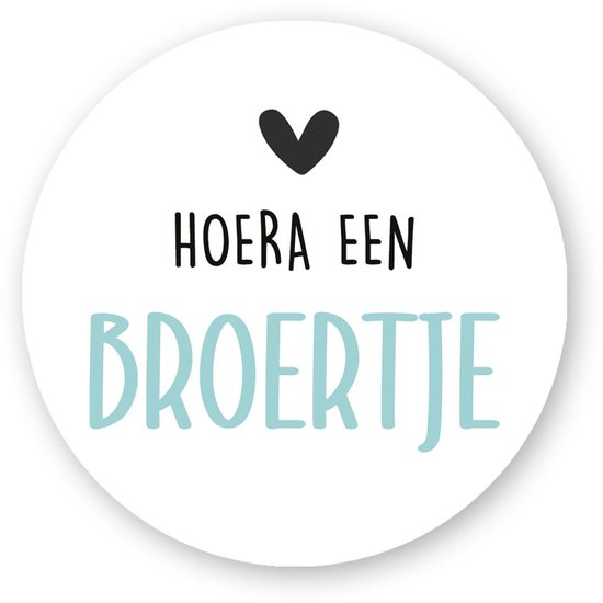 25x Sluitsticker Hoera een broertje - Soft Blue- 40 mm - Geboorte ...