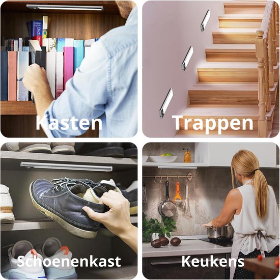 LED's Light Oplaadbare kastlampen met sensor 80 cm - Duopack ...