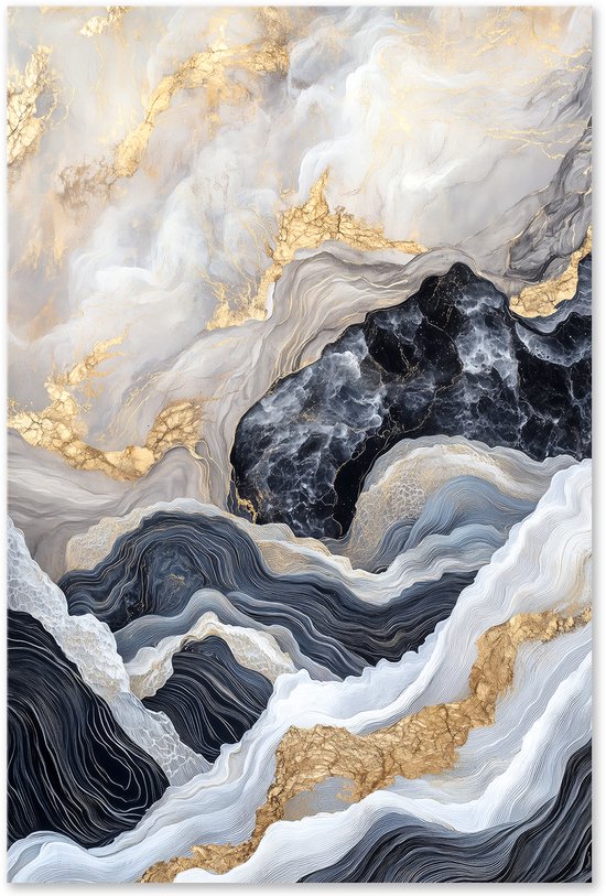 Graphic Message - Schilderij op Canvas - Onyx Storm - Abstract - Krasvaste Print -... | bol