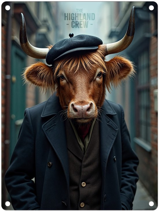 Peaky Cow 1 Highland Crew Metalen wandbord 40 x 30 cm . | bol