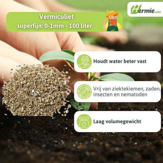 Tuinbouw Vermiculiet Superfijn 0-1mm - 100L - Milieuvriendelijk ...