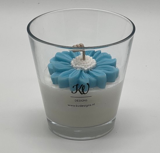 Kaars - Kaarsen - Container kaars - blauw - 305 | bol