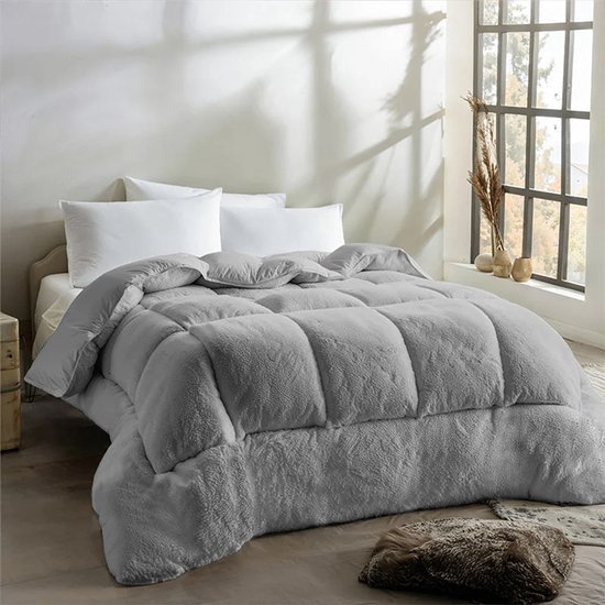 Y-NOT- Teddybed Grijs 140x200 - Dekbed Zonder Overtrek - Teddy Dekbed ...