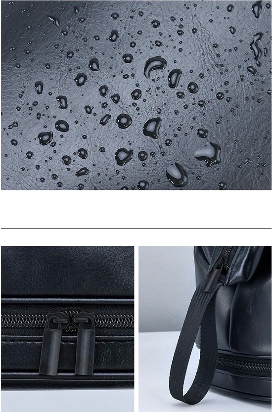 Grote Heren Toilettas - Leder - Handvat - Vaderdag - Cadeau man - Zwart ...