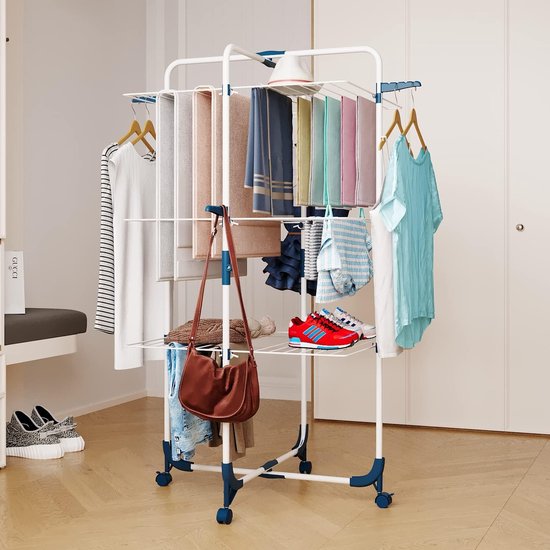 Droogrek met Wielen - Inklapbaar Droogrek - Toren Droogrek met 6 ...