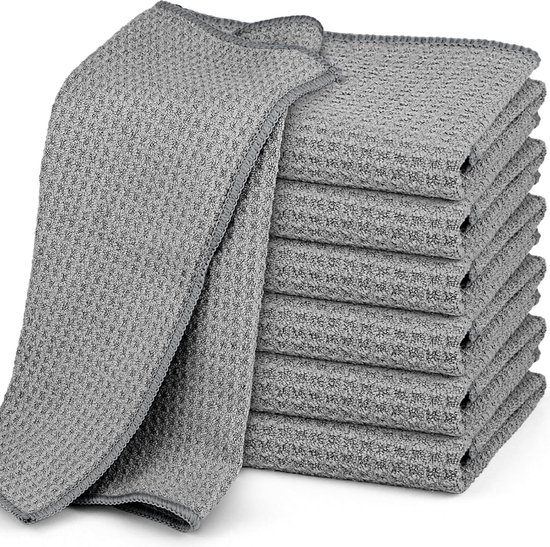 Wafelpatroon Schoonmaakdoekjes - Microfiber Vaatdoekjes - 6 stuks ...