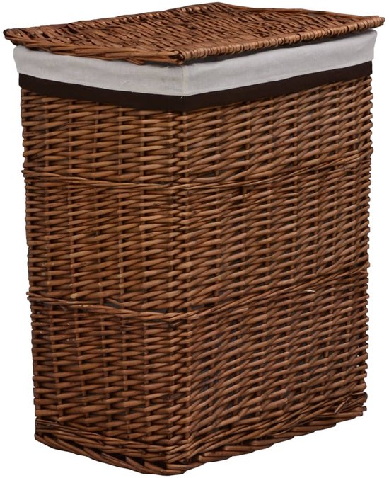 vidaXL Wasmand - Wilgen - Bruin - 43x34x57,5 cm Wasmand - Wicker Basket ...